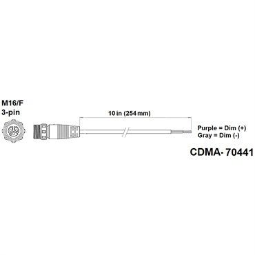 Fluence PSE1/Console DC Dimming Signal Cable 10in – Pigtail to M16 Thr ...