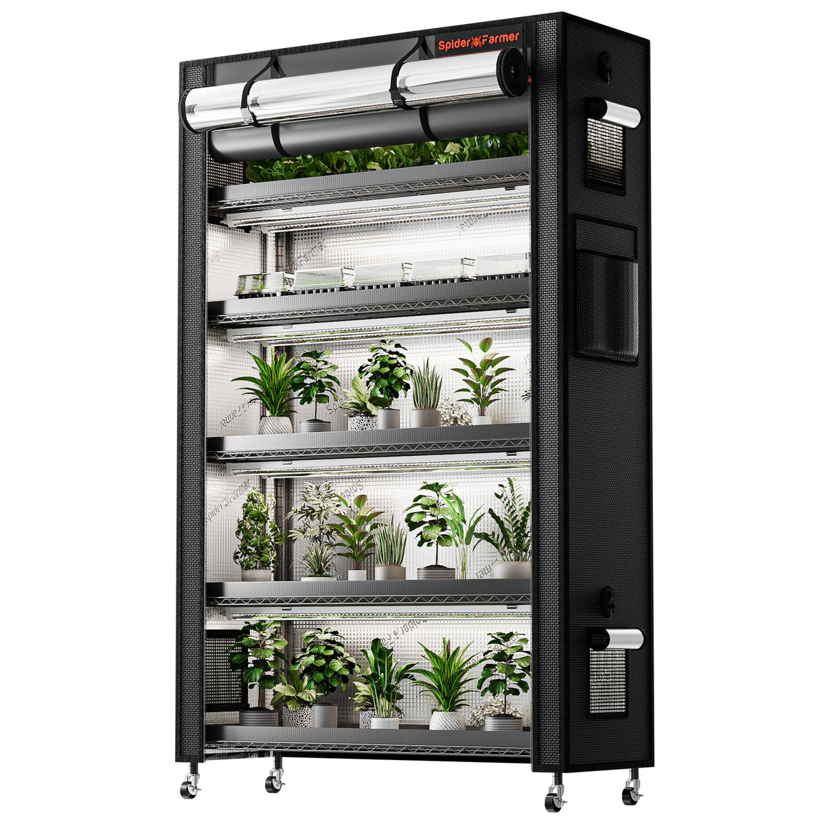 Spider Farmer 6 Tier Plant Stand With Grow Lights 220W , Plant Shelf w ...