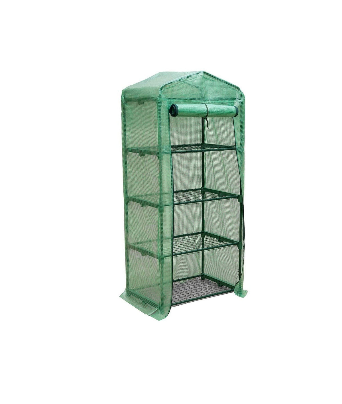 Riverstone 4 Tier Portable Rolling Greenhouse with Opaque Cover — Green ...
