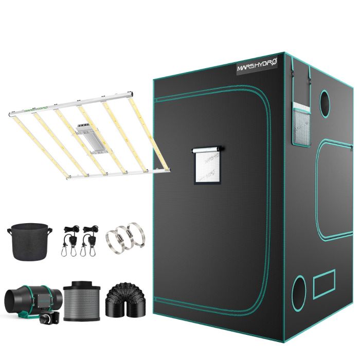 Mars Hydro 5x5 Grow Tent Kit w/ FC E6500 LED Grow Light — Green Thumb Depot