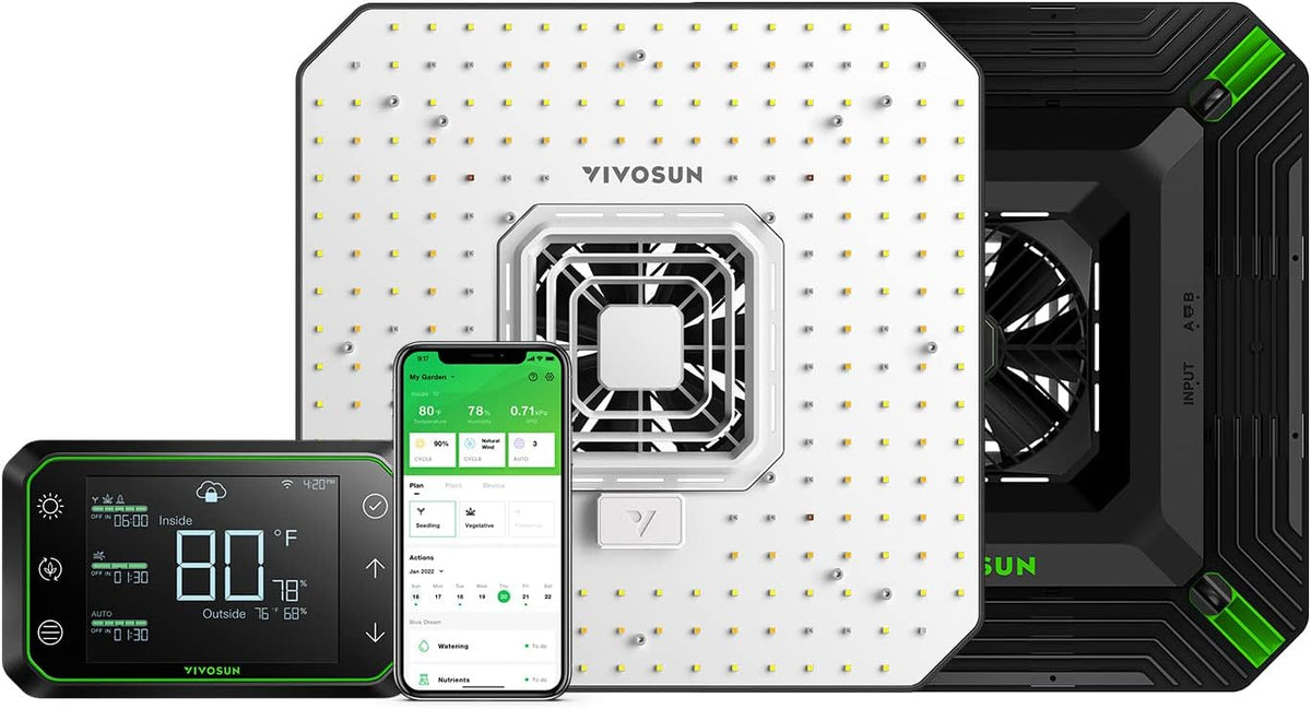 Vivosun Smart Grow System with Aero Light 100 Watt LED Grow Light ...